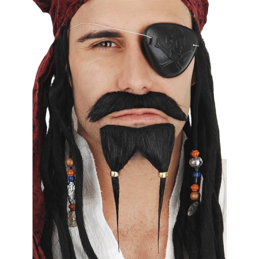 Pirate Mo & Goatee Black - Costume Cave