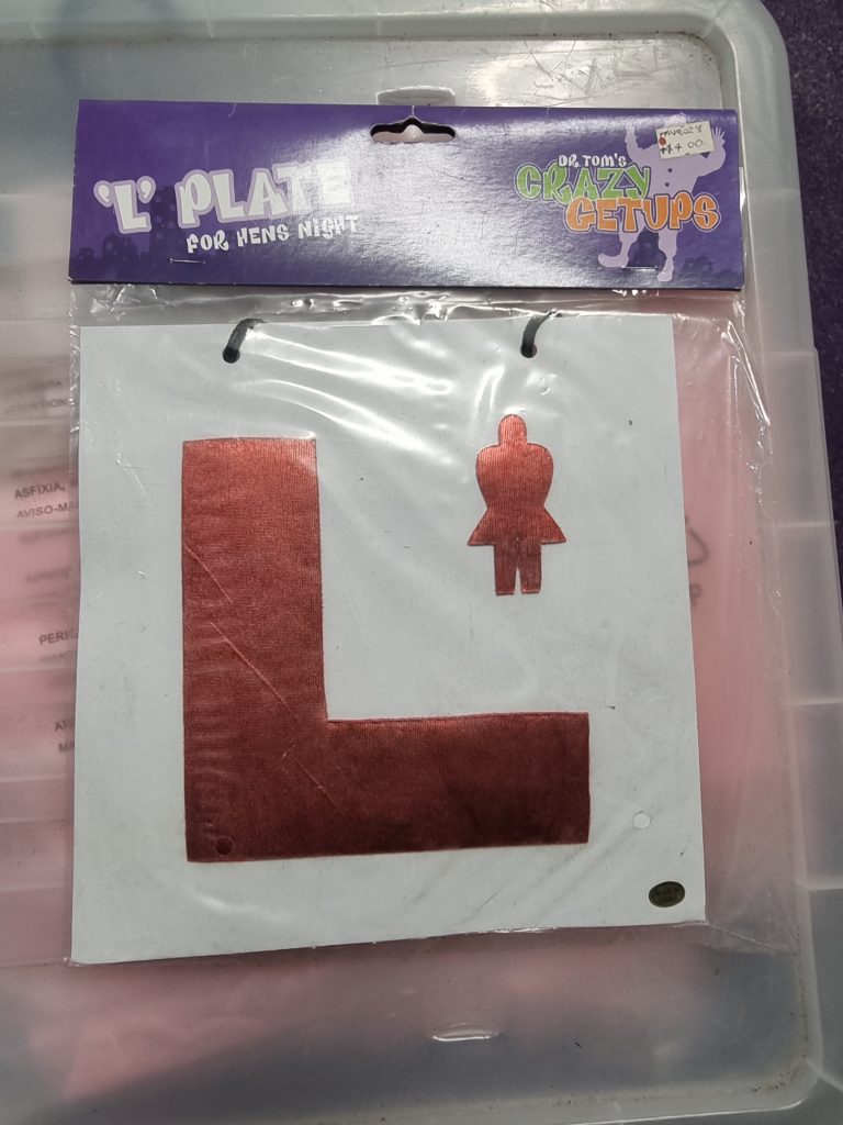 L Plate for Hens Night - Costume Cave